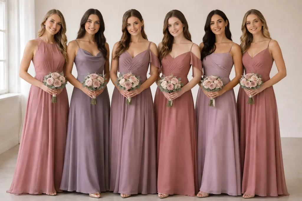 Mauve vs Dusty Rose Wedding Colors: Easy Mix-&-Match Guide (Palettes ...