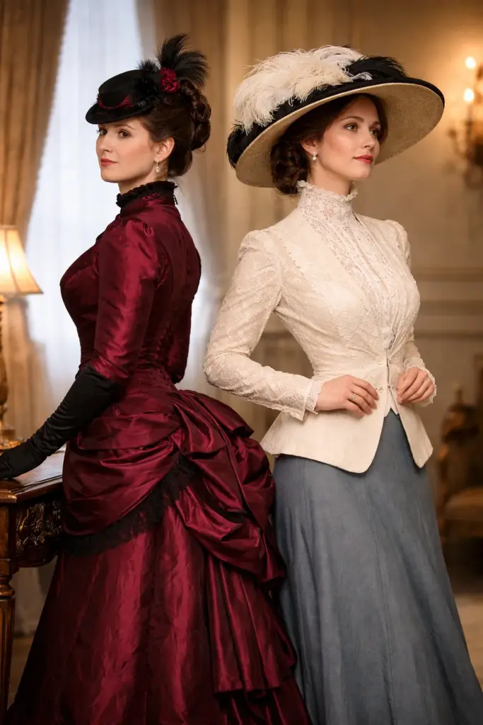 Edwardian vs Victorian Fashion: Dates, Silhouettes, Fabrics & Quick ID ...