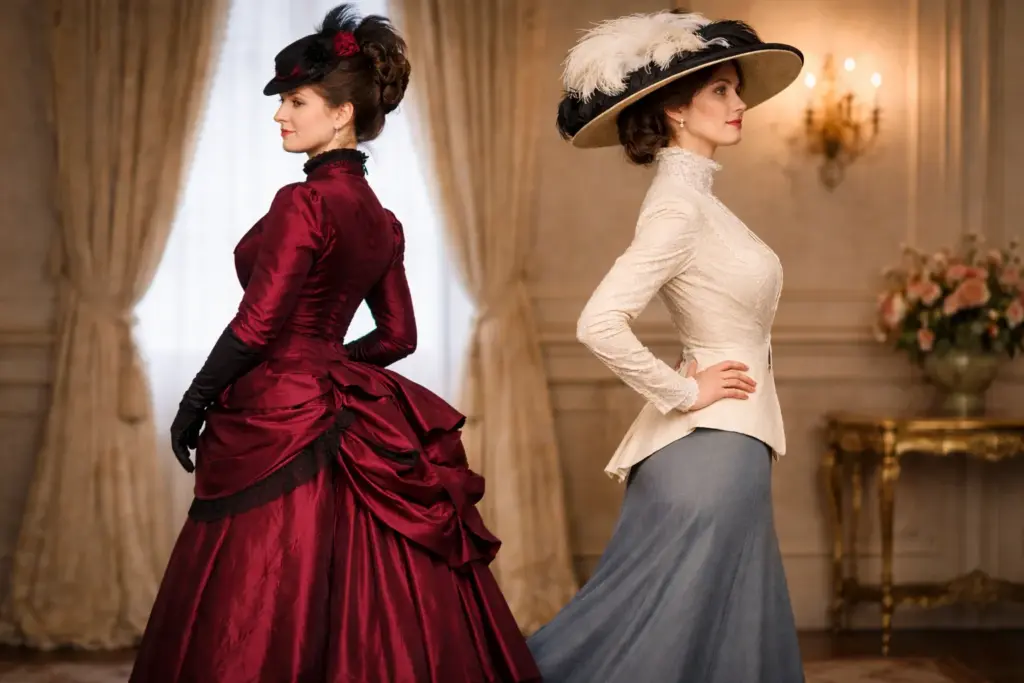 Edwardian vs Victorian Fashion: Dates, Silhouettes, Fabrics & Quick ID ...